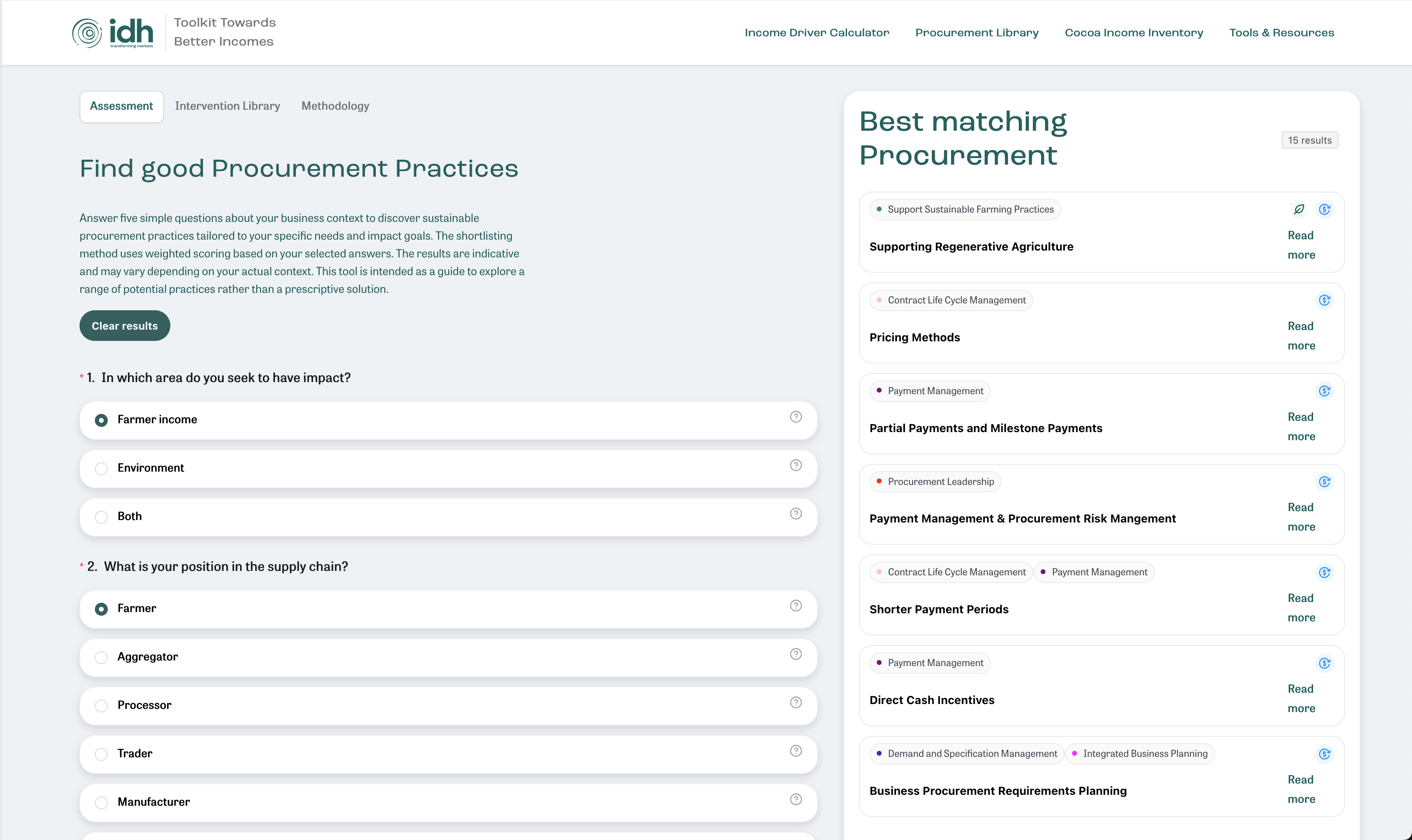 IDH - Toolkit towards better incomes